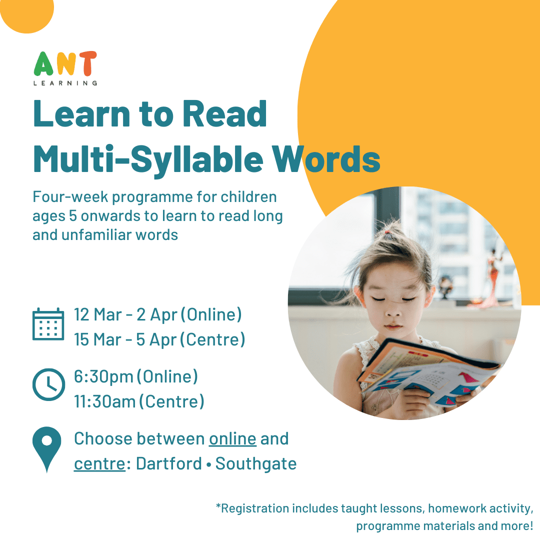 Learn to Read Multi-syllables - Ant Learning